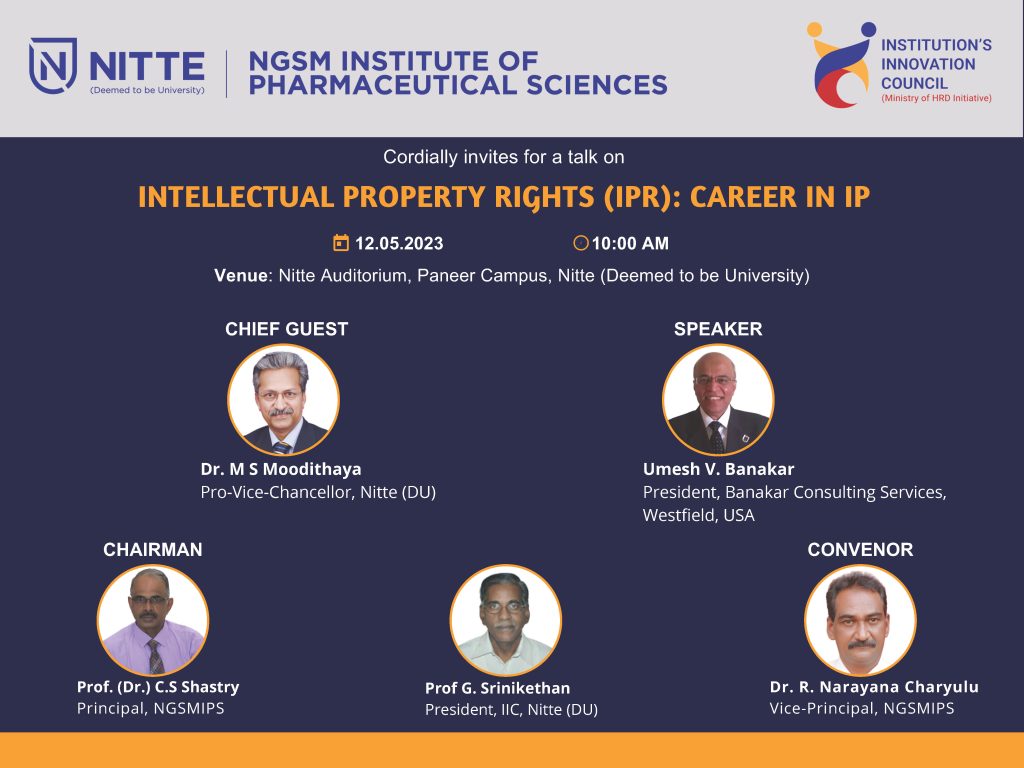 Interactive Session on “Intellectual Property Rights (IPR): Career in ...